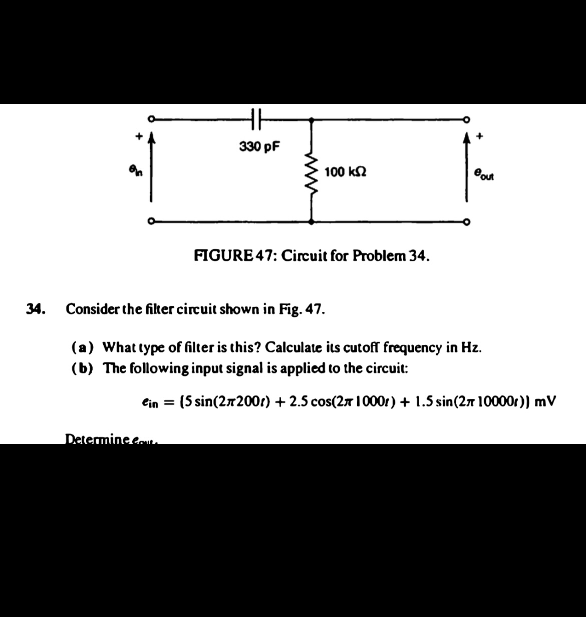 Solved FIGURE 47: Circuit for Problem 34. ﻿Consider the | Chegg.com