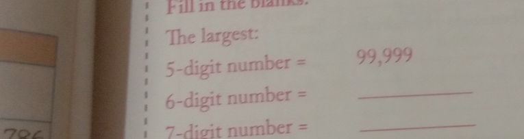 Solved The largest: 5-digit numbe =,99,999 6-digit number | Chegg.com
