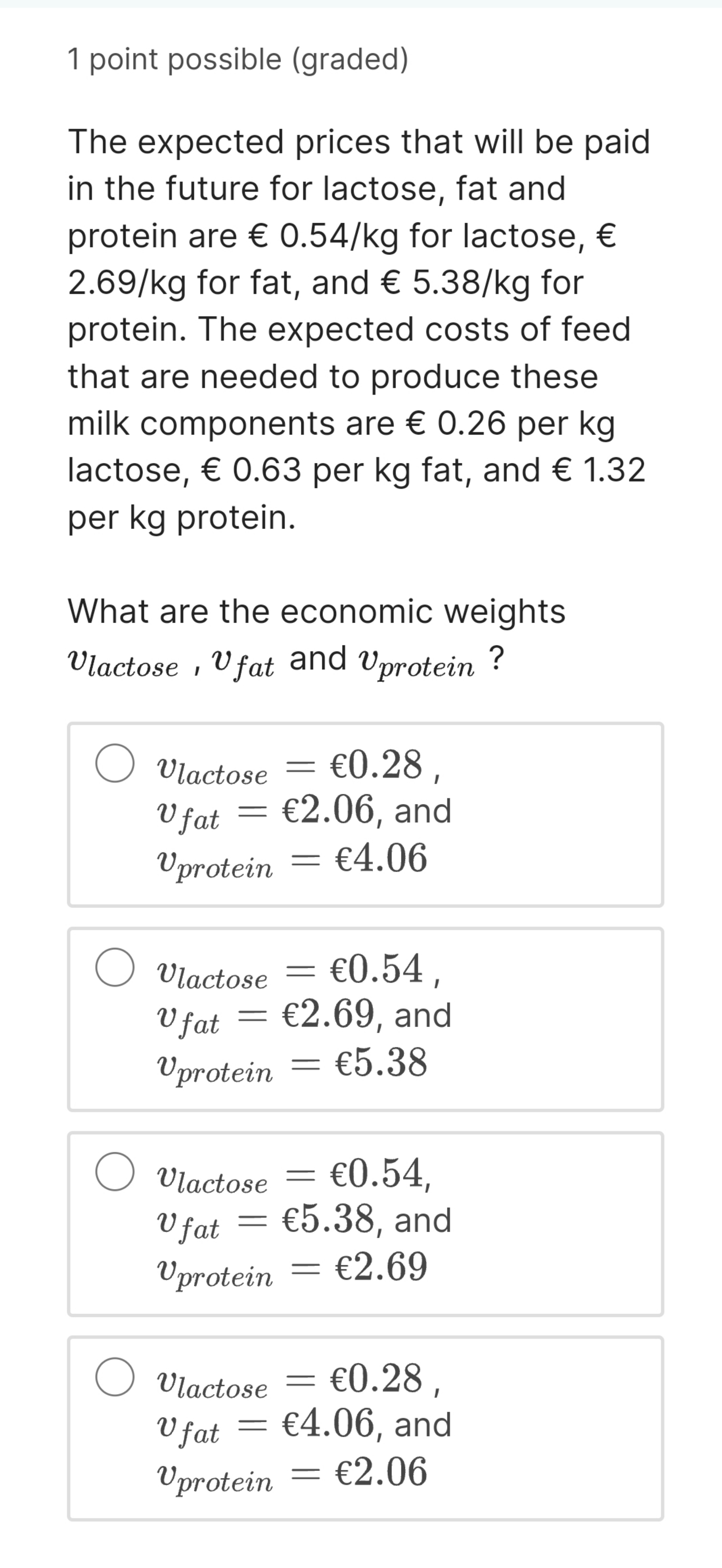 Solved 1 ﻿point possible (graded) ﻿The expected prices that | Chegg.com