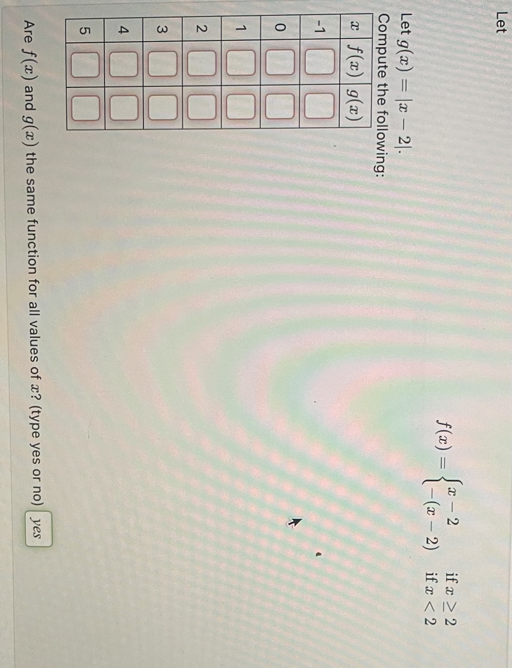 Solved Letf(x)={x-2 if x≥2-(x-2) if x