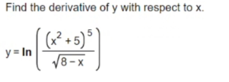 Solved Find the derivative of y ﻿with respect to | Chegg.com