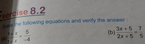Solved Solve the following equations and verify the answer: | Chegg.com