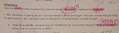 Solved Directions: Use the RDW process to solve the problems | Chegg.com