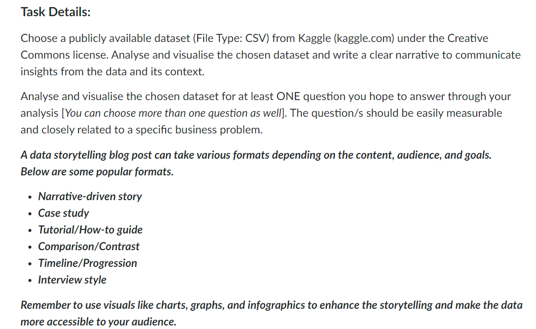 Solved Task Details:Choose a publicly available dataset | Chegg.com