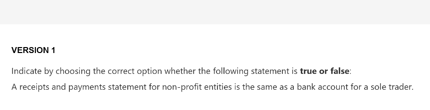 Solved VERSION 1 ﻿Indicate by choosing the correct option | Chegg.com