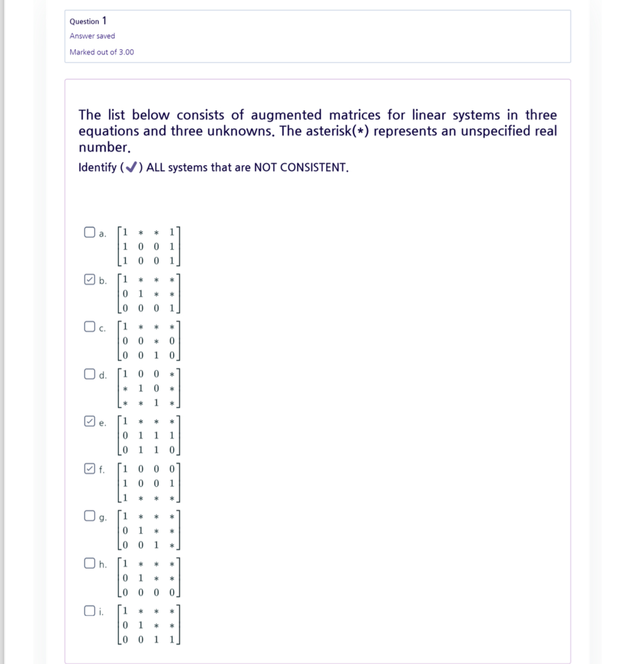 Solved Question 1Answer savedMarked out of 3.00The list | Chegg.com