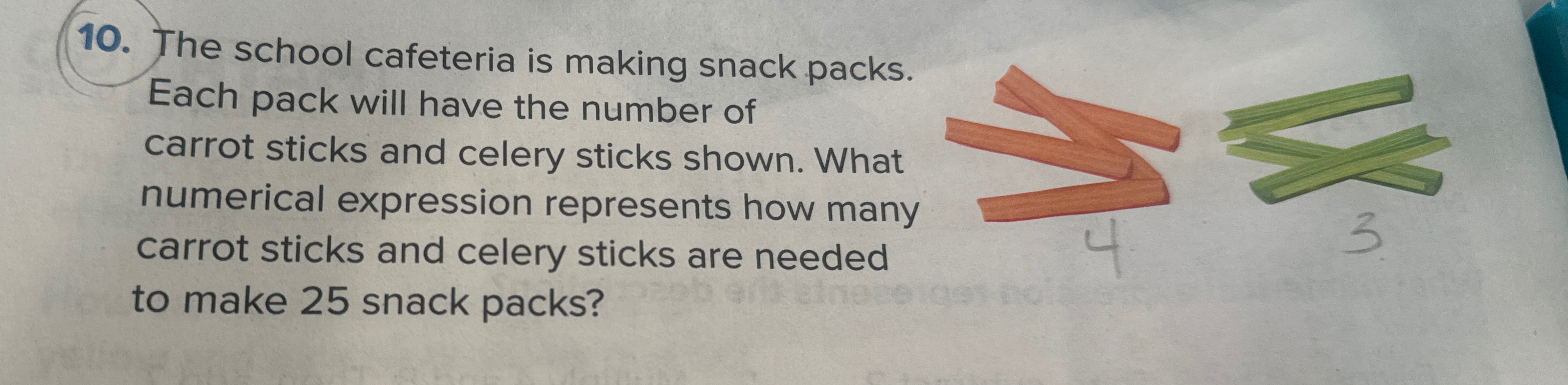 Solved The school cafeteria is making snack packs. Each pack | Chegg.com