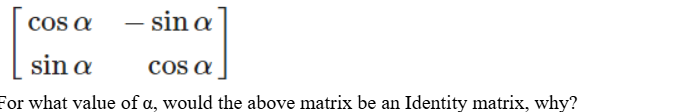 Solved code class="asciimath">[[cos\alpha ,-sin\alpha | Chegg.com