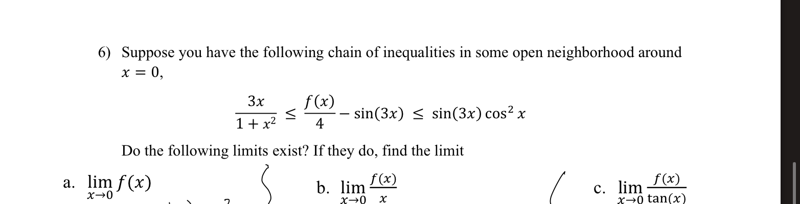 Solved Suppose you have the following chain of inequalities | Chegg.com