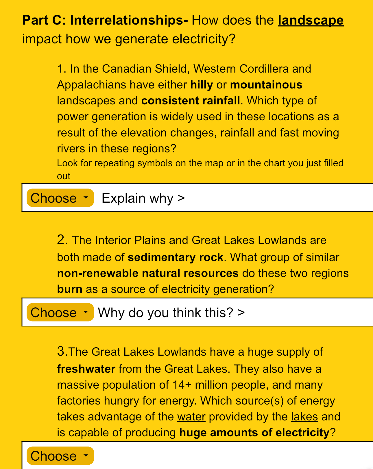 Solved Part C: Interrelationships- ﻿How does the landscape | Chegg.com