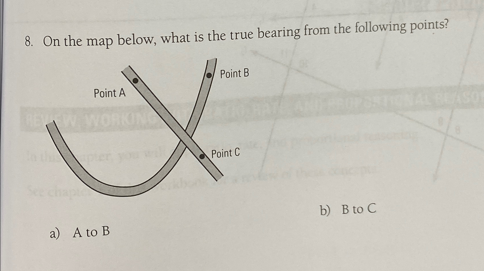On the map below, what is the true bearing from the | Chegg.com