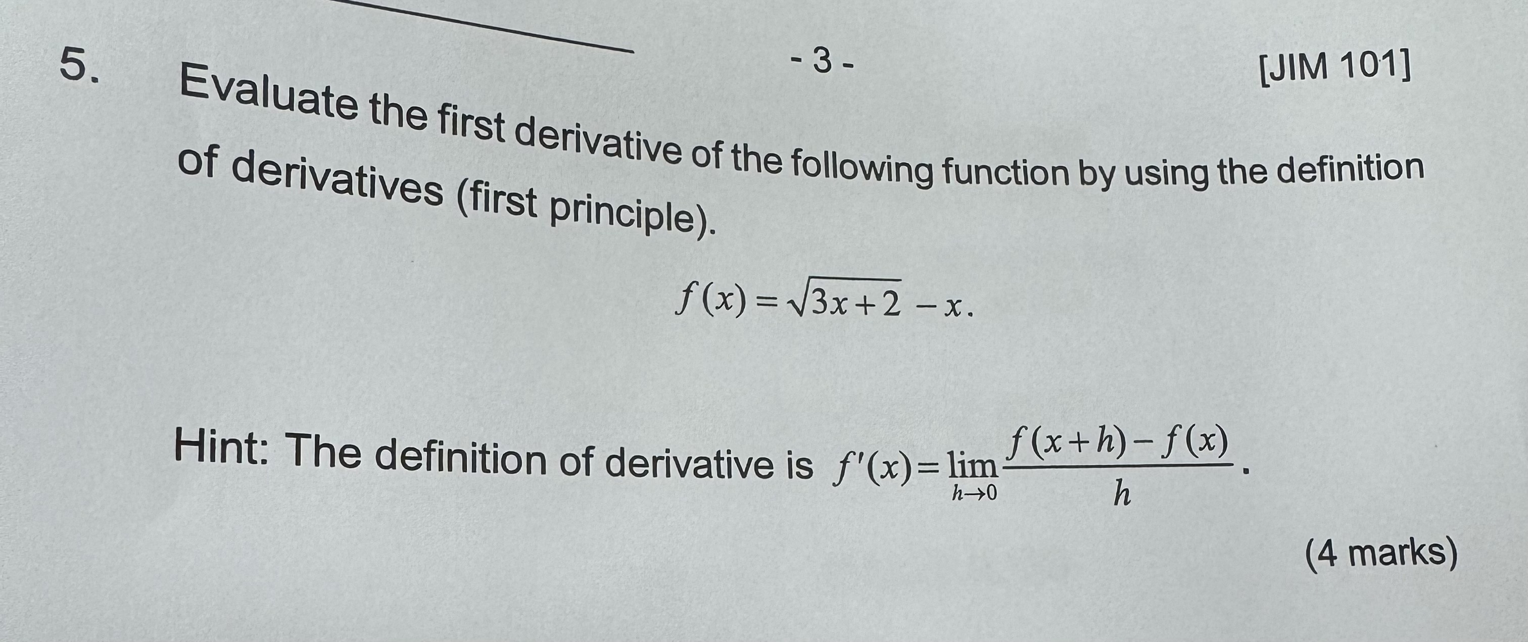 Solved Evaluate the first derivative of the following | Chegg.com