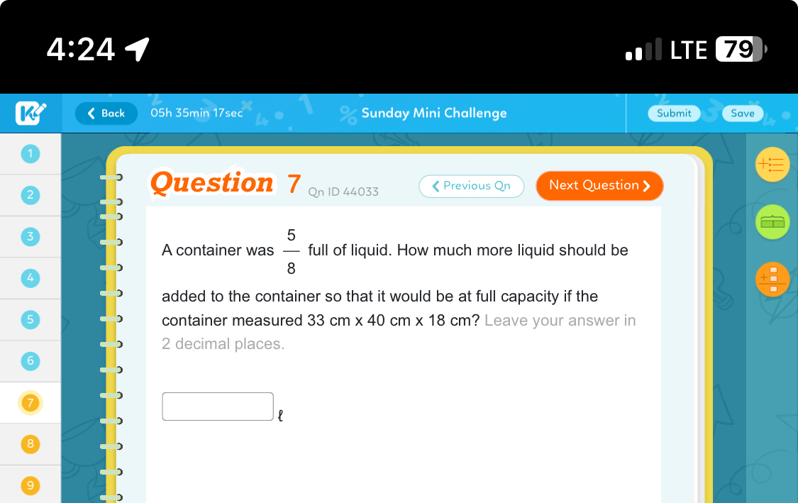 Solved code class="asciimath">A container was (5)/(8) ﻿full | Chegg.com