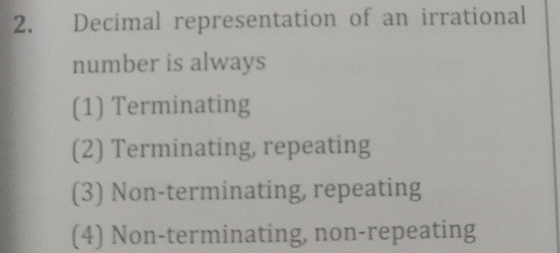 Solved Decimal representation of an irrational number is | Chegg.com