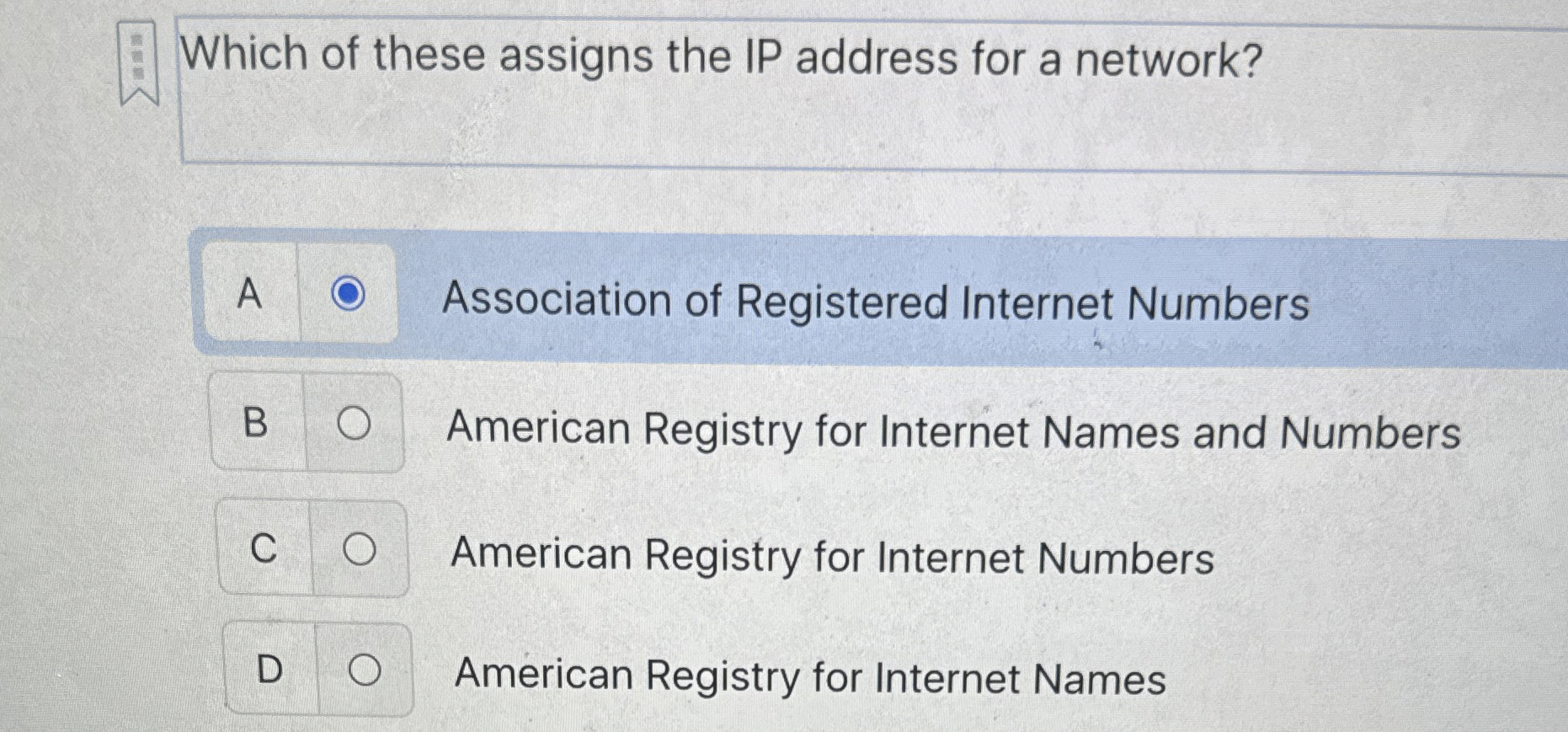 Solved Which of these assigns the IP address for a | Chegg.com