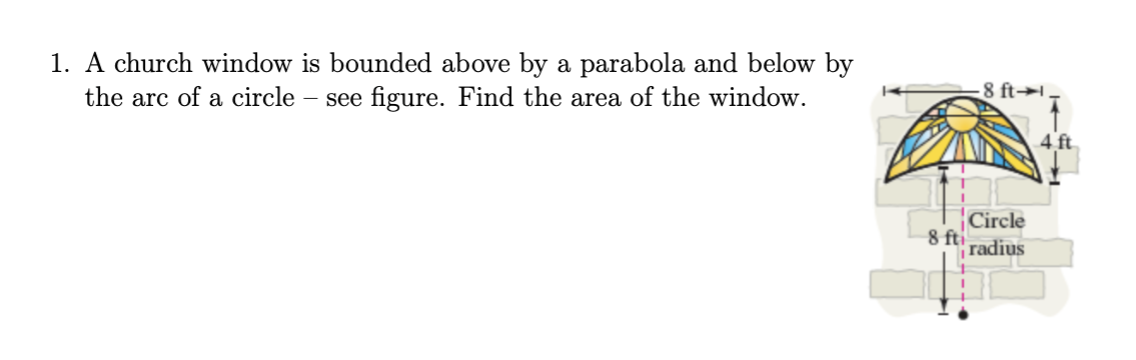 Solved A church window is bounded above by a parabola and | Chegg.com