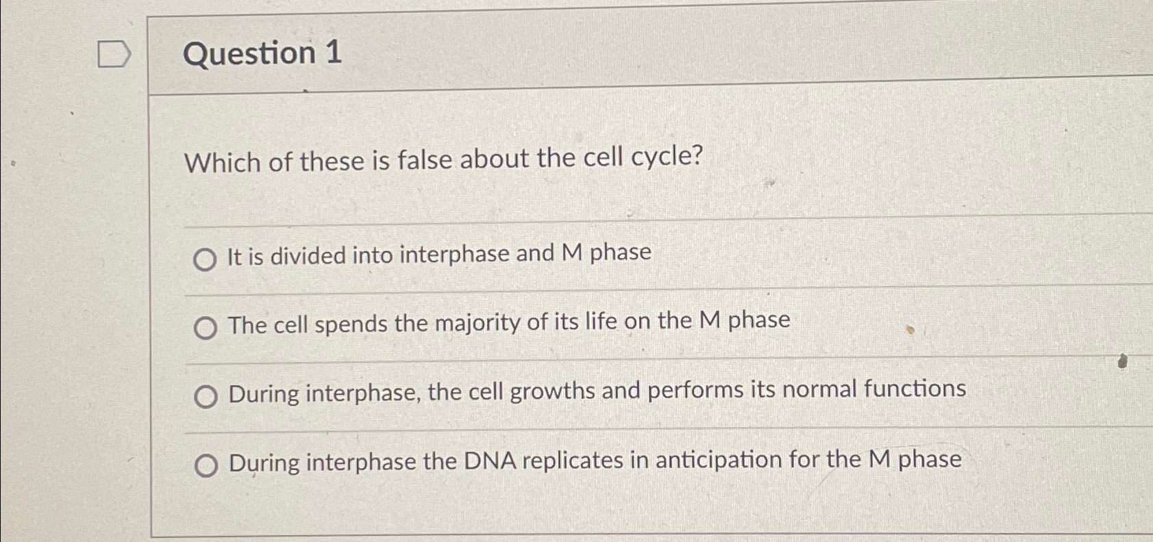 Solved Question 1Which of these is false about the cell | Chegg.com