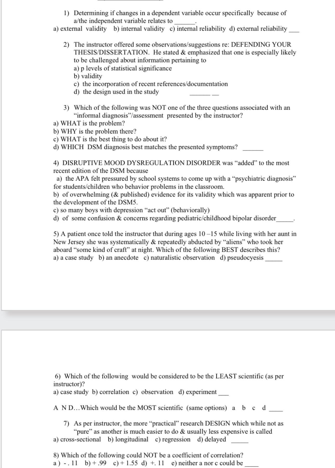 Solved Determining if changes in a dependent variable occur | Chegg.com
