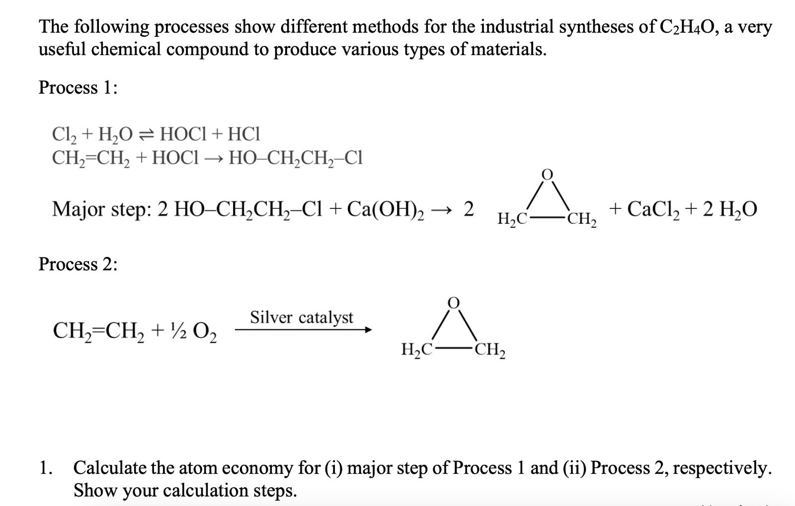 Solved The following processes show different methods for | Chegg.com
