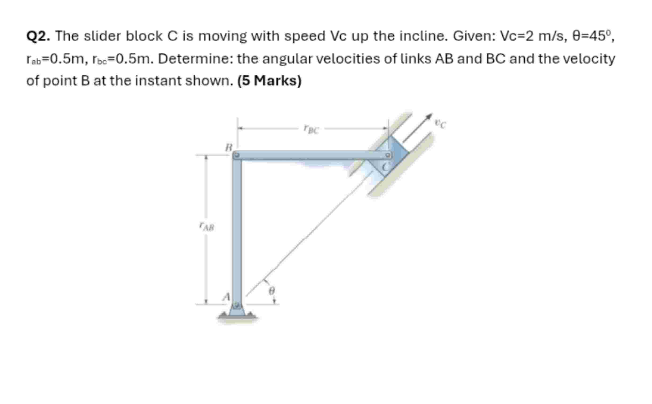 code class="asciimath">The Q2. ﻿The slider block C is | Chegg.com