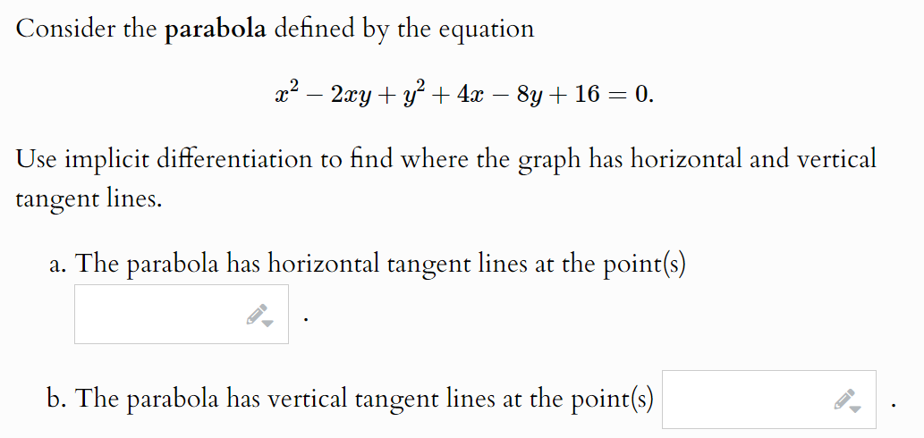 Solved Consider the parabola defined by the | Chegg.com