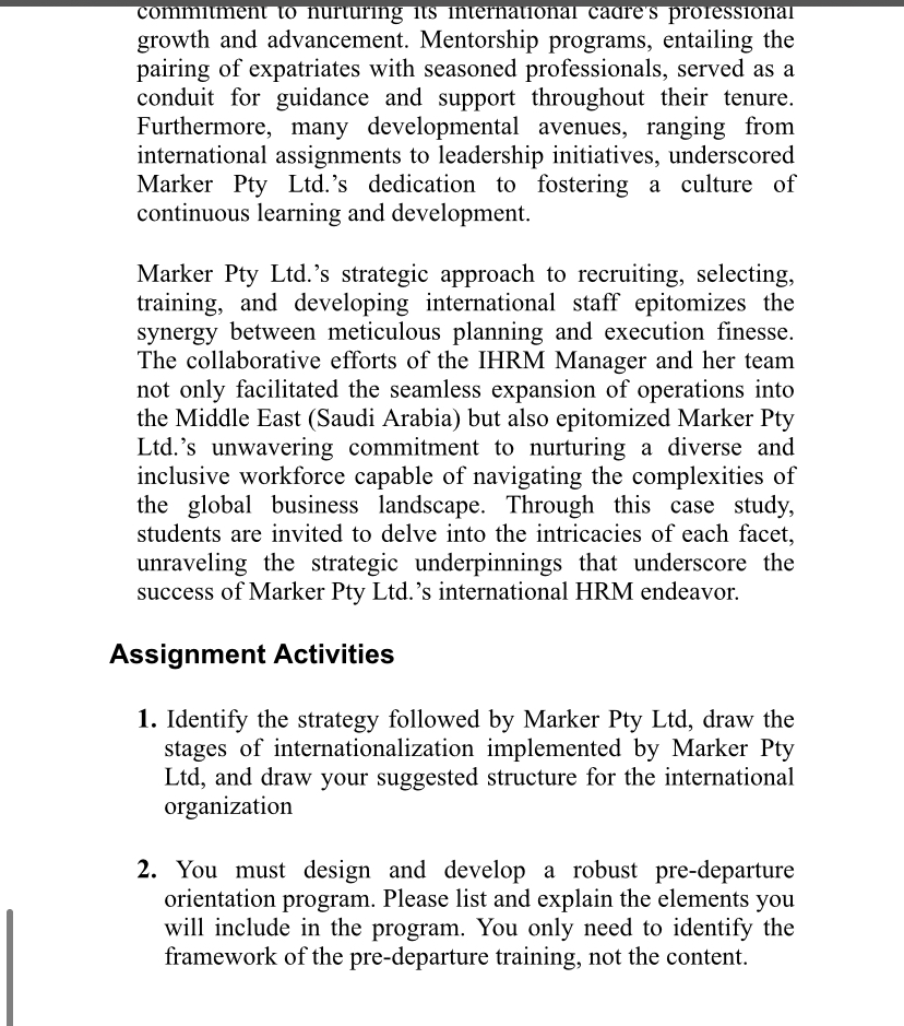 Solved Please read the following case study and complete | Chegg.com