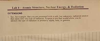 Solved Lab 4 - ﻿Atomic Structure, Nuclear Energy, & | Chegg.com