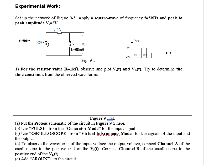 Solved Experimental Work:Set up the network of Figure 9-5. | Chegg.com