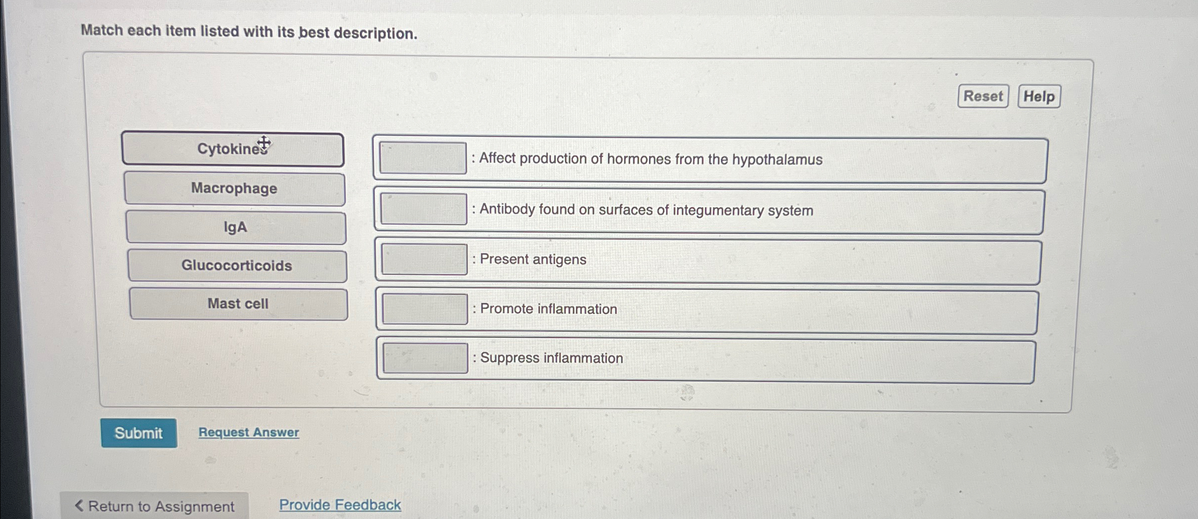 Solved Match each item listed with its best | Chegg.com