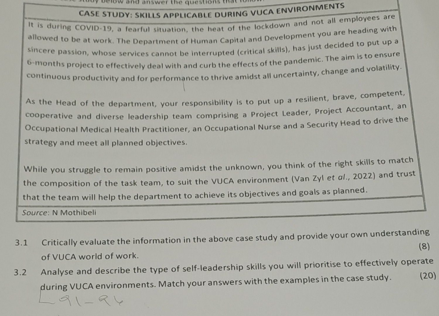 Solved CASE STUDY: SKILLS APPLICABLE DURING VUCA | Chegg.com