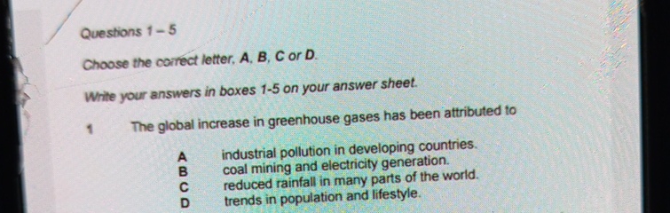 Solved Questions 1-5 ﻿Choose the correct letter, A, ﻿B, ﻿C | Chegg.com