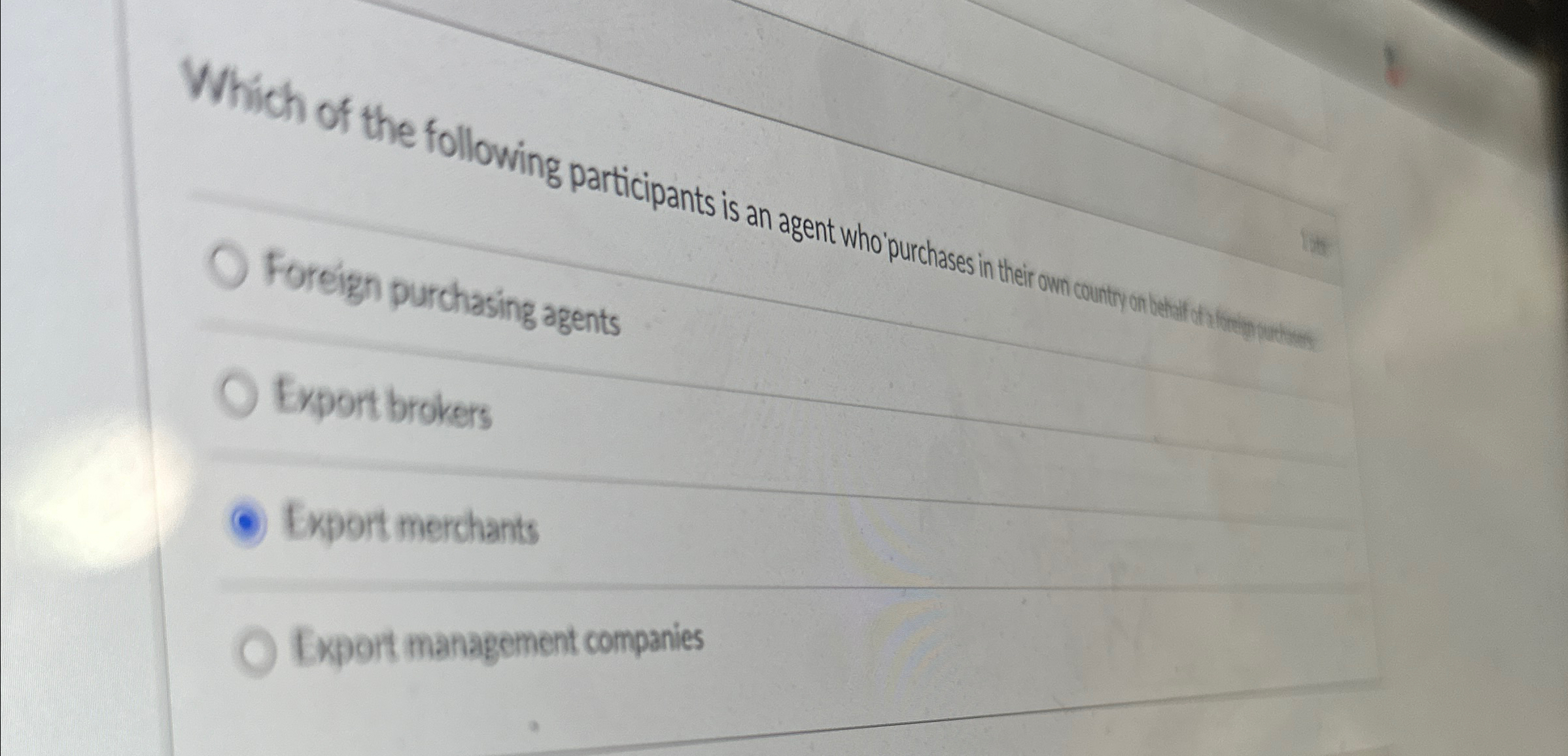 Solved Foreign purchasing agentstyport brokersExport | Chegg.com