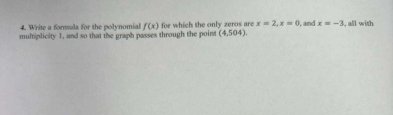 Solved Write a formula for the polynomial f(x) ﻿for which | Chegg.com