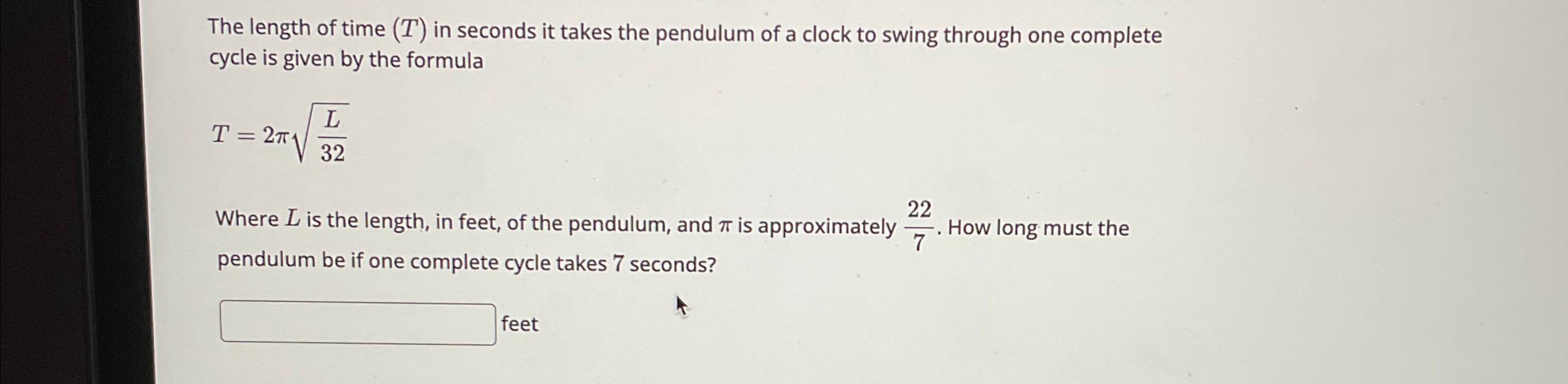 Solved The length of time (T) ﻿in seconds it takes the | Chegg.com