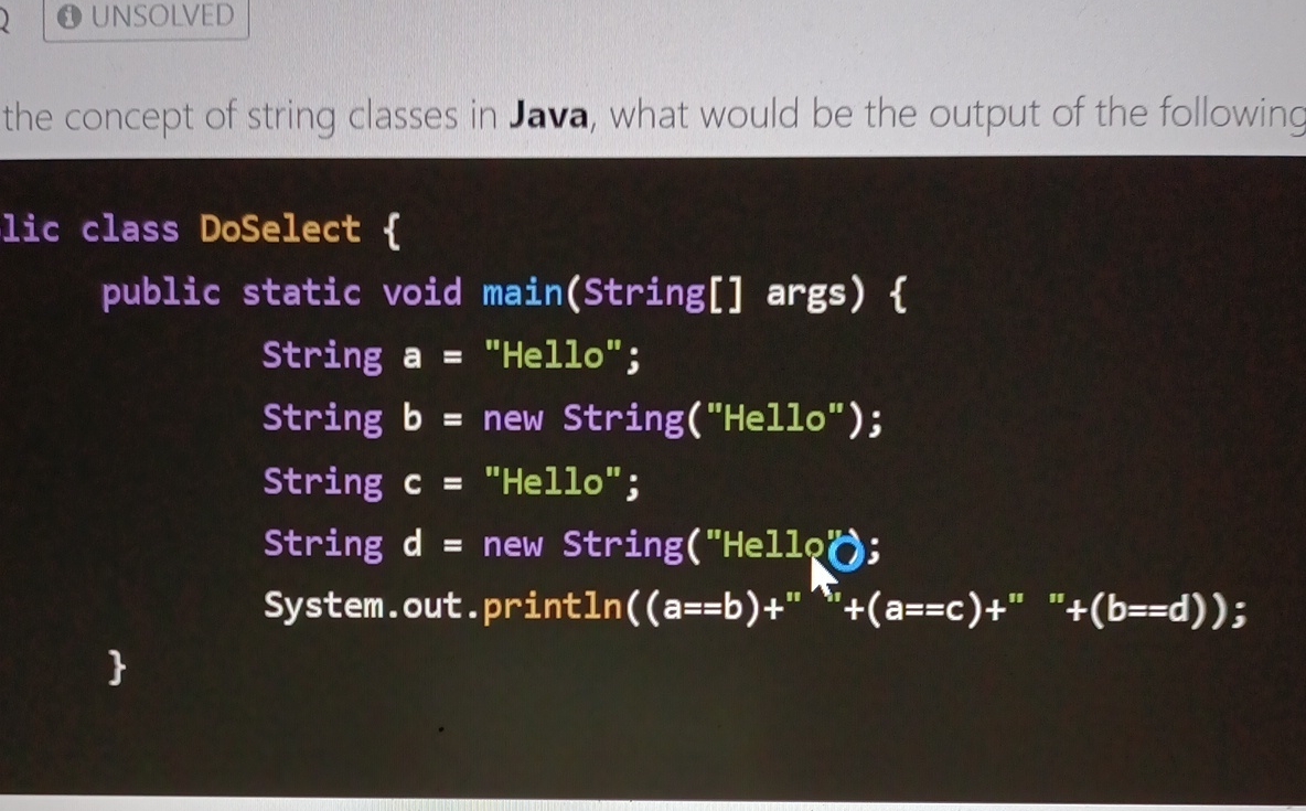 Solved QUNSOLVEDthe concept of string classes in Java, what | Chegg.com