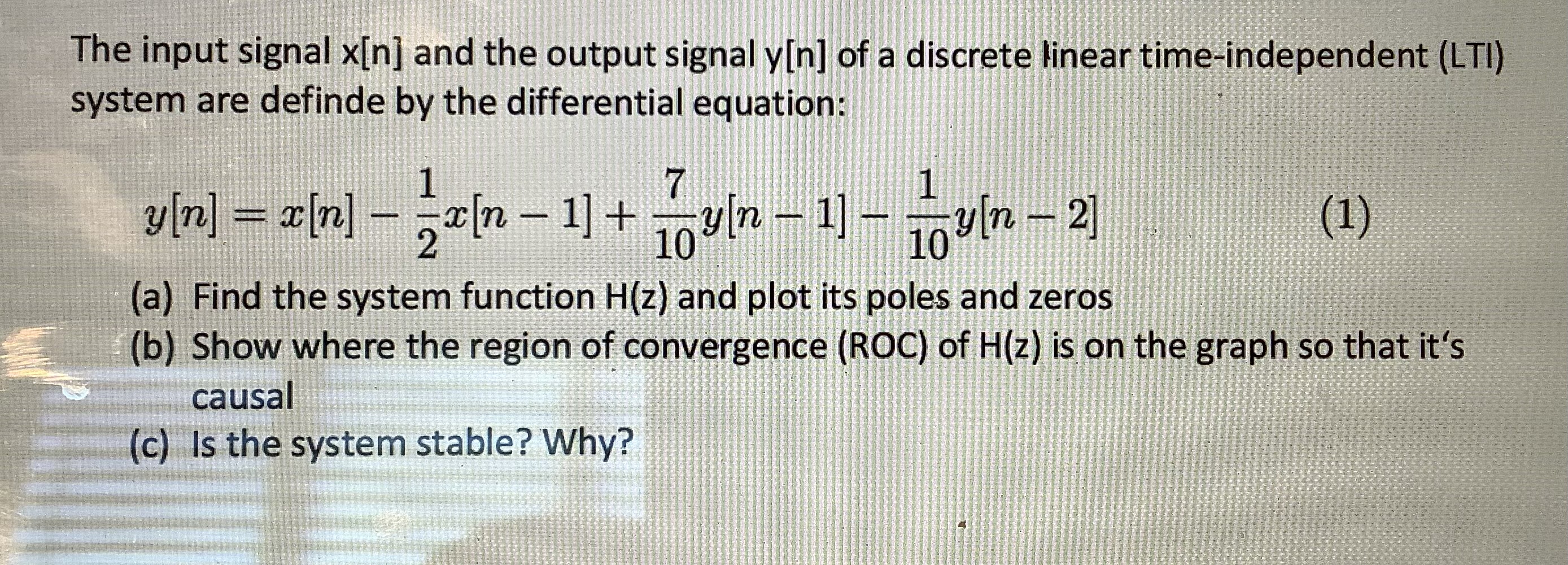 Solved The Input Signal X N ﻿and The Output Signal Y N ﻿of 