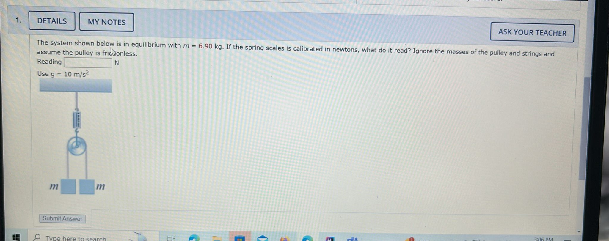 Solved The system shown below is in equilibrium with | Chegg.com