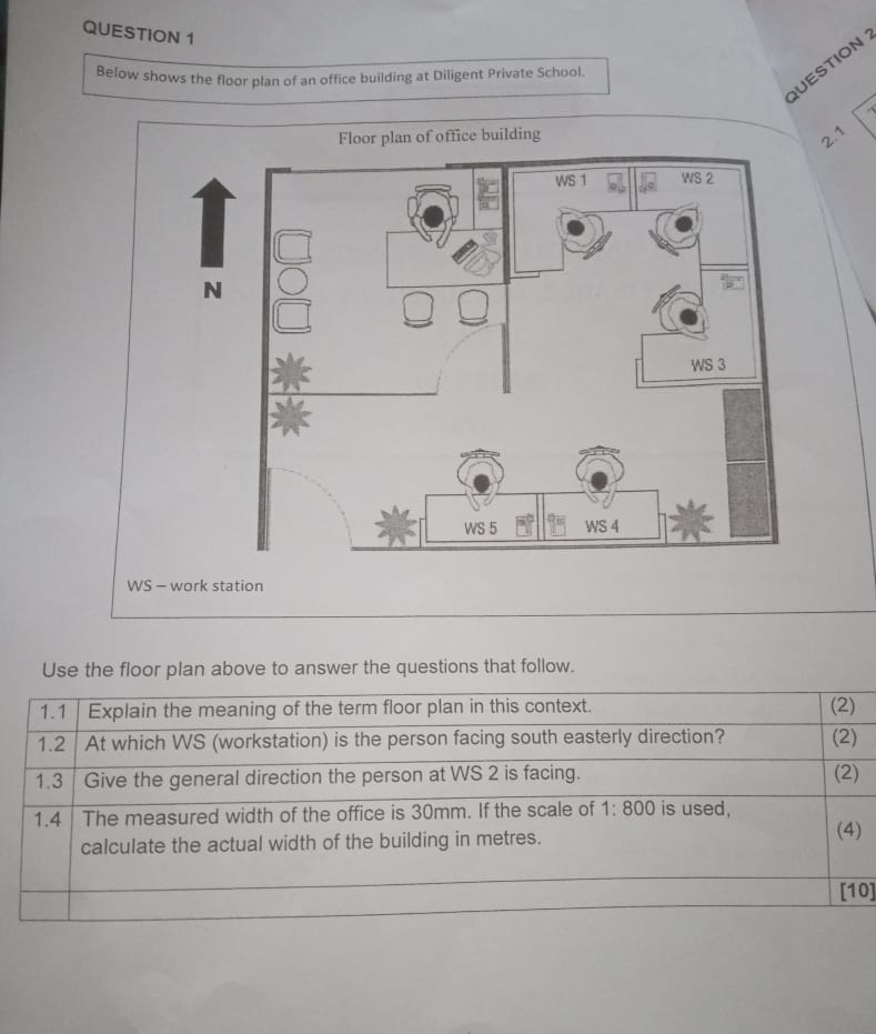 Solved QUESTION 1 ﻿Below shows the floor plan of an office | Chegg.com