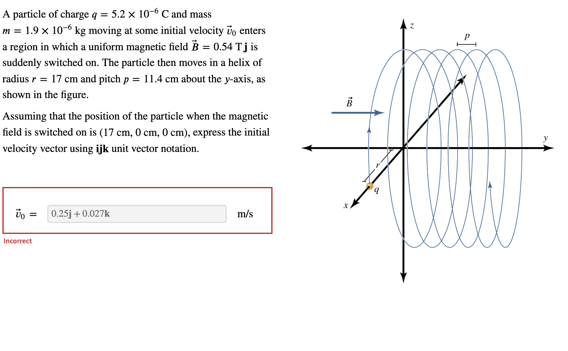 Solved A particle of charge q=5.2×10-6C ﻿and mass | Chegg.com