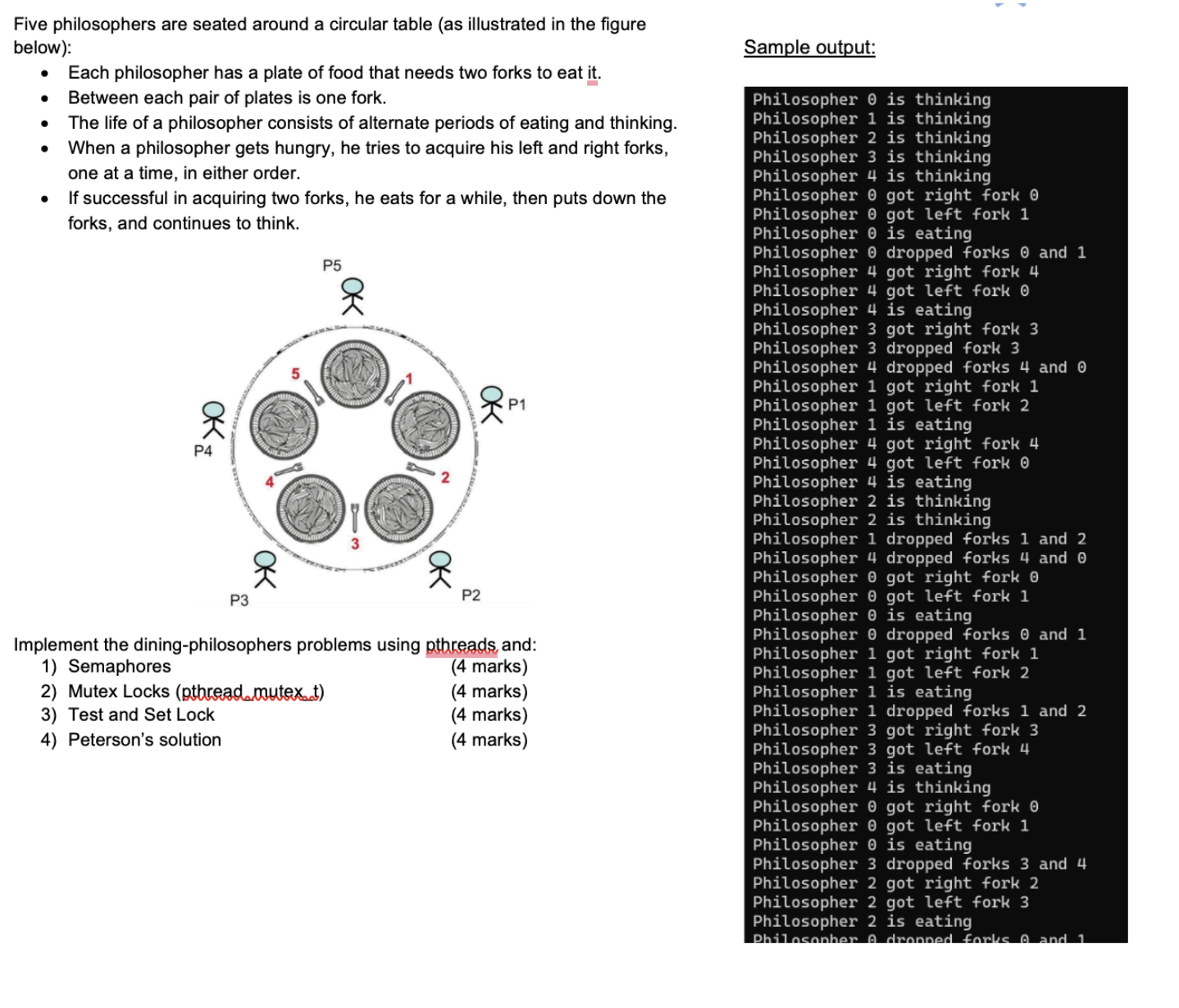 Solved Five philosophers are seated around a circular table | Chegg.com