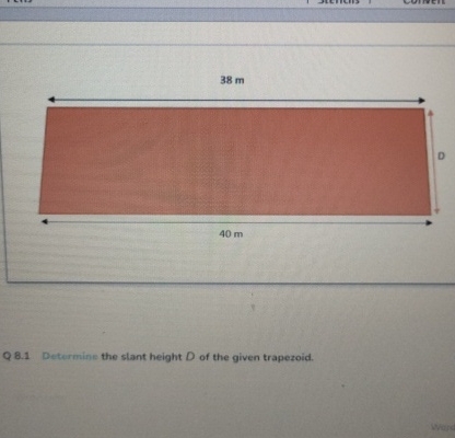 Solved Determine the slant height D ﻿of the given | Chegg.com