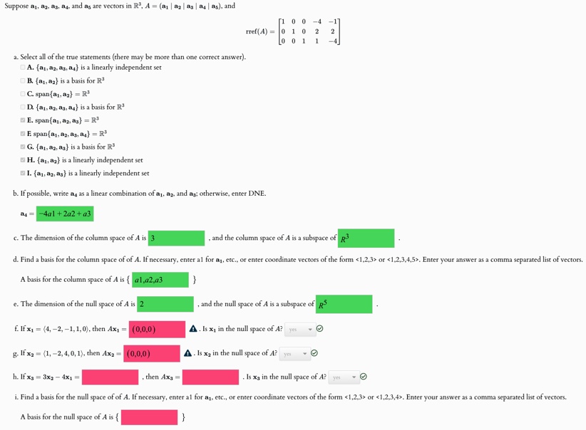 Solved Suppose a1,a2,a3,a4, ﻿and a5 ﻿are vectors in | Chegg.com