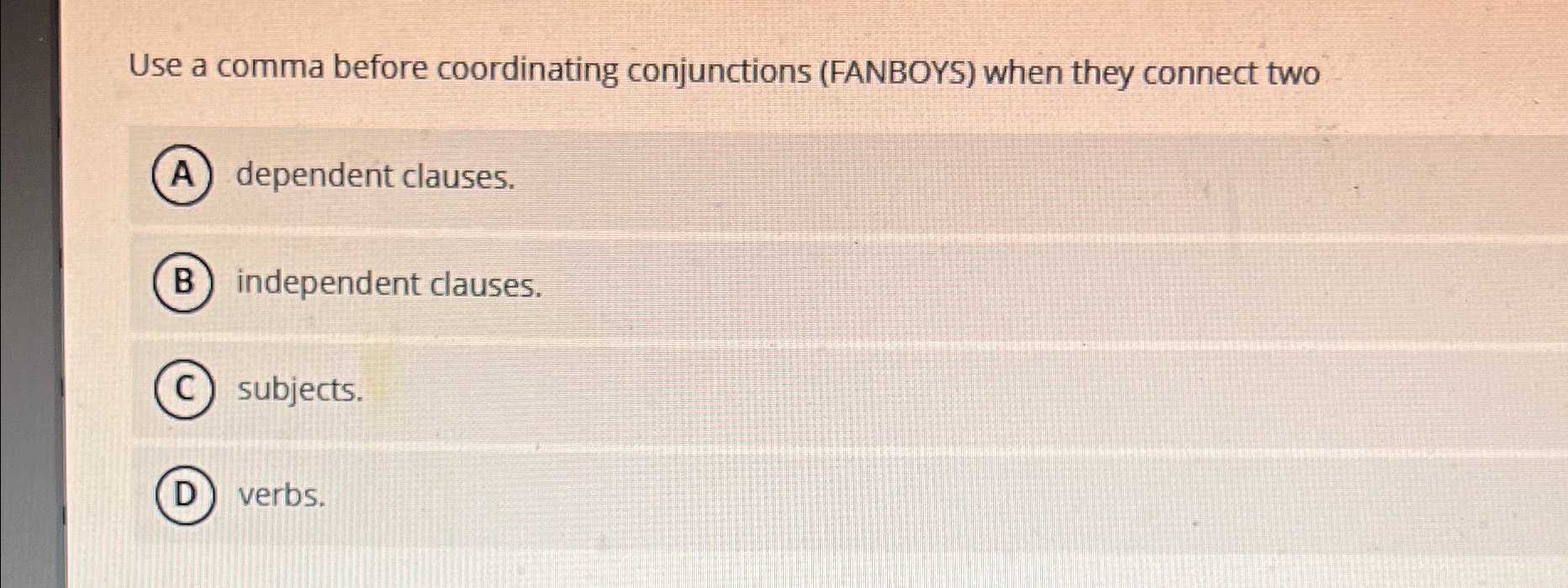 Use a comma before coordinating conjunctions | Chegg.com