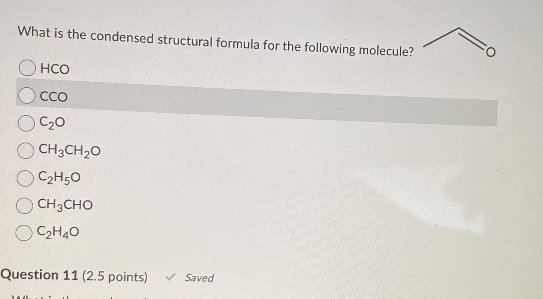 Solved What is the condensed structural formula for the | Chegg.com