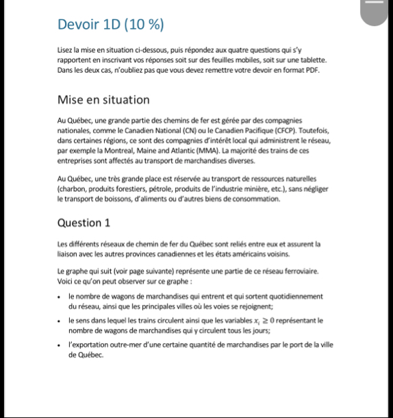 Devoir 1d 10 Lisez La Mise En Situation