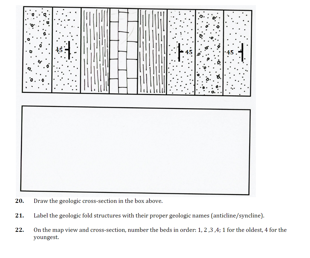 Solved Draw the geologic cross-section in the box | Chegg.com