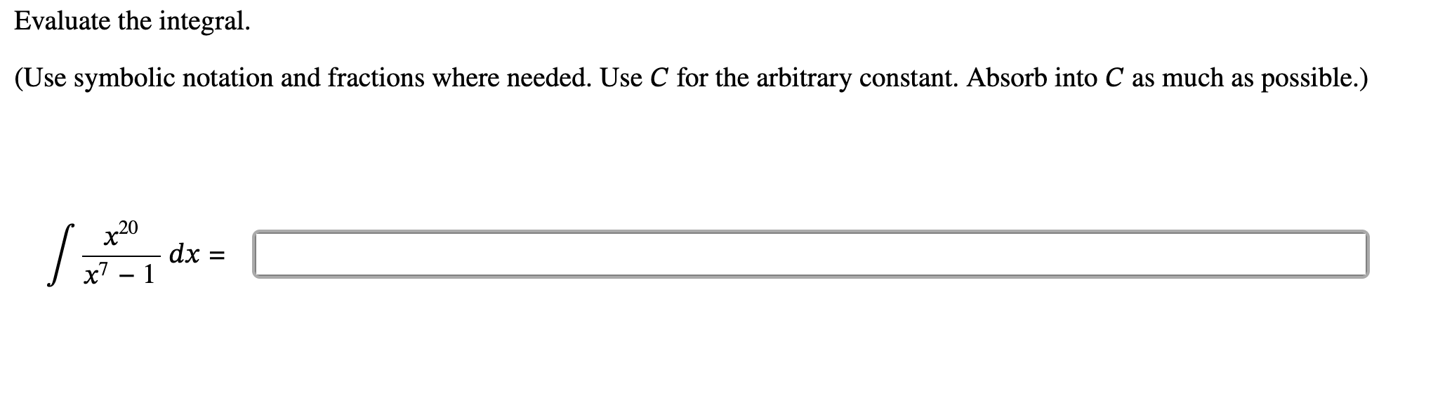 Evaluate the integral.(Use symbolic notation and | Chegg.com