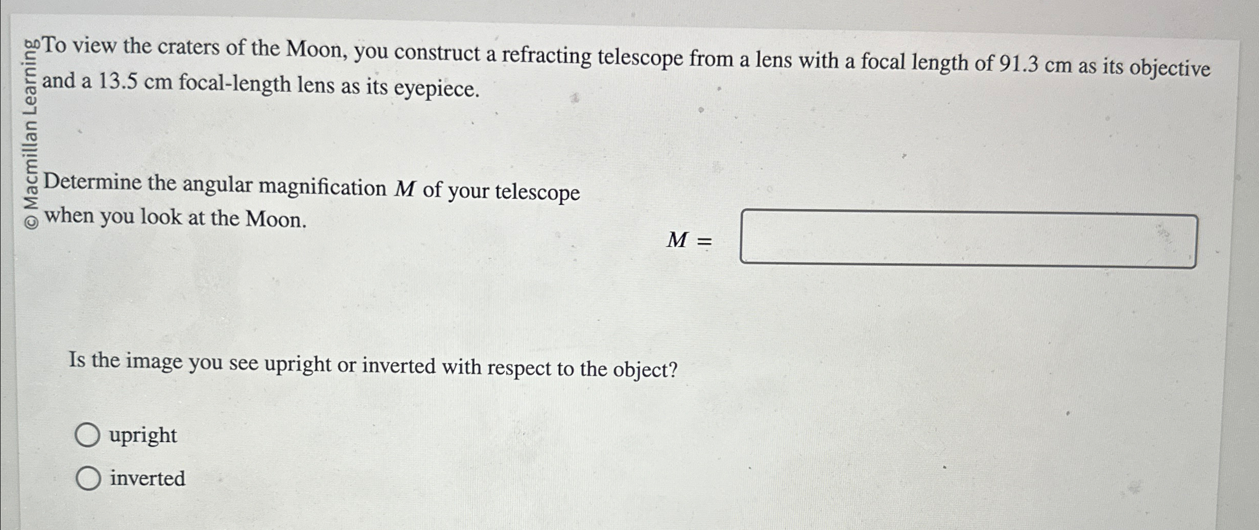 Solved 10.To view the craters of the Moon, you construct a | Chegg.com