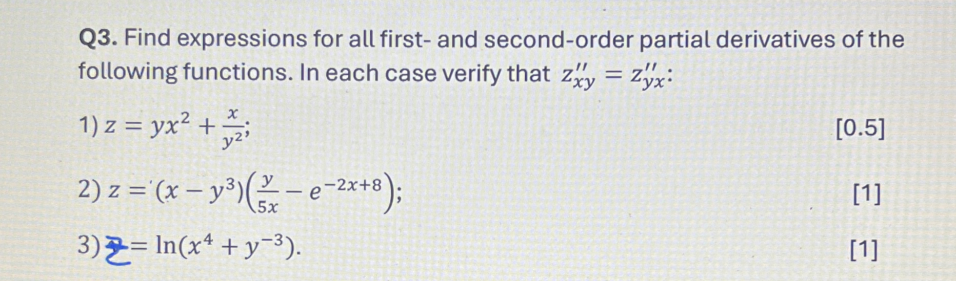 Solved Q3. ﻿Find expressions for all first- ﻿and | Chegg.com