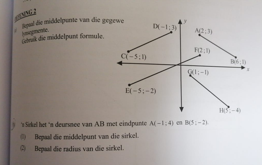 Solved Bepal die middelpunte van die | Chegg.com